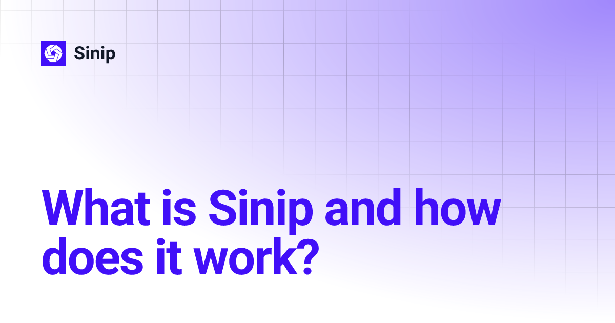 What is Sinip and how does it work? | English | Sinip